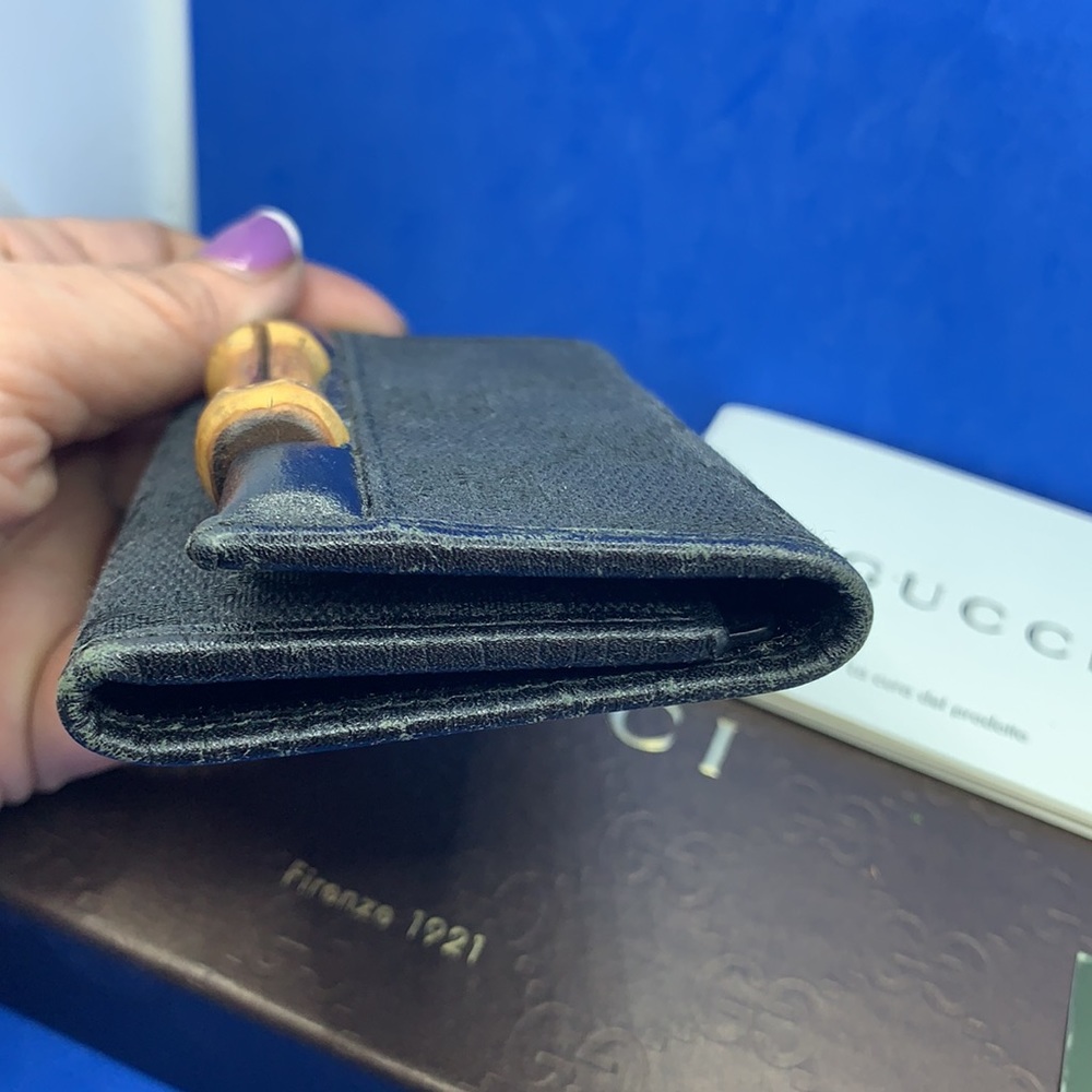 Gucci Bamboo Vintage Black Key Holder Wallet - Gem